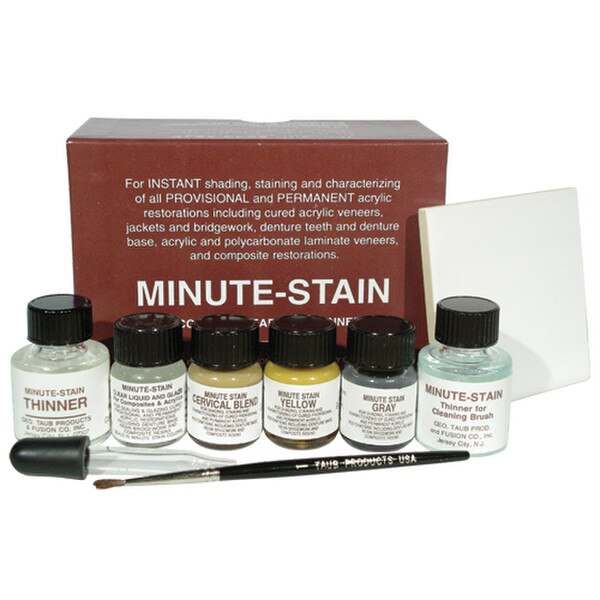 Small Minute Stain kit-3 colors, glaze, thinner, slab Taub