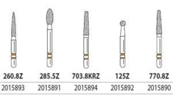 Two Striper Zirconia Diamonds FG TSZTech 703.8KRZ, 5 pack,Premier