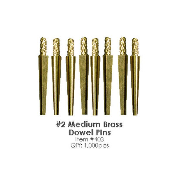 Brass Dowel Pin Medium #2 box of 1000, Nowak